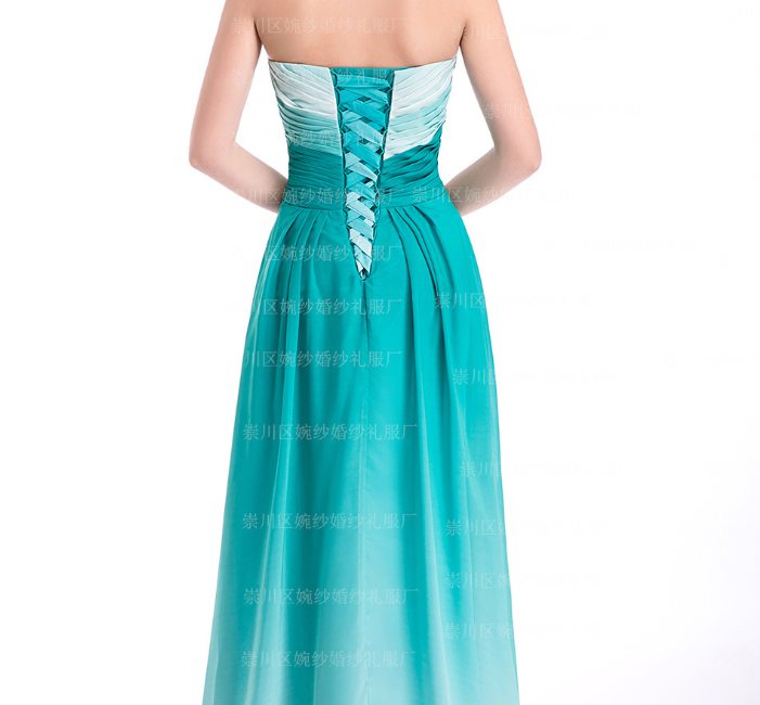 Charming Off The Shoulder Pleat Ombre Prom Dress, Open Back Chiffon ...